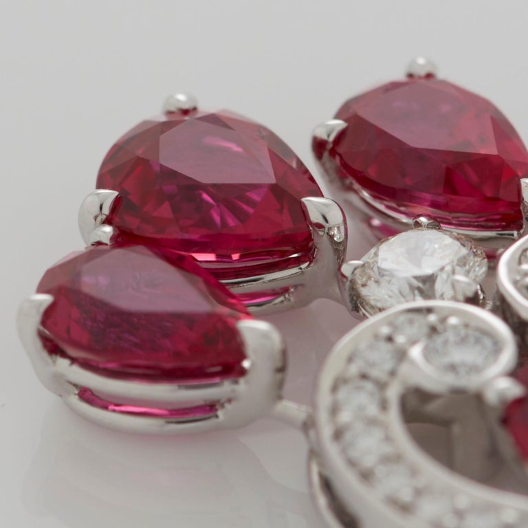 Garrard 'Regal Cascade' 18 Karat White Gold White Diamond and Ruby ...