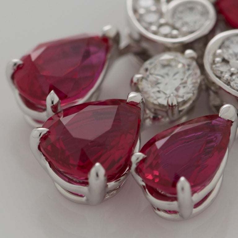 Garrard 'Regal Cascade' 18 Karat White Gold White Diamond and Ruby ...