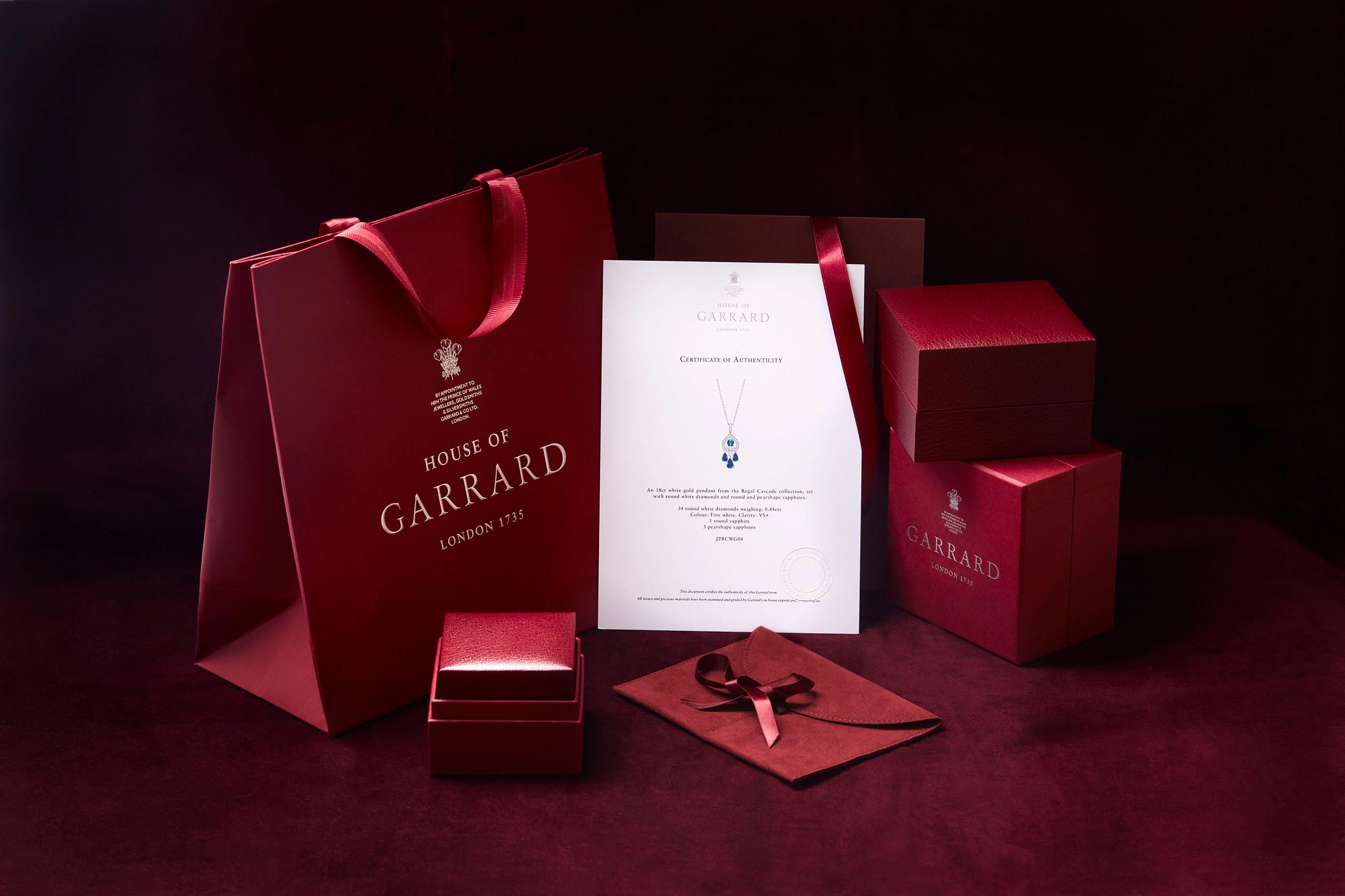 Garrard 'Regal Cascade' 18 Karat White Gold, White Diamond and Ruby ...