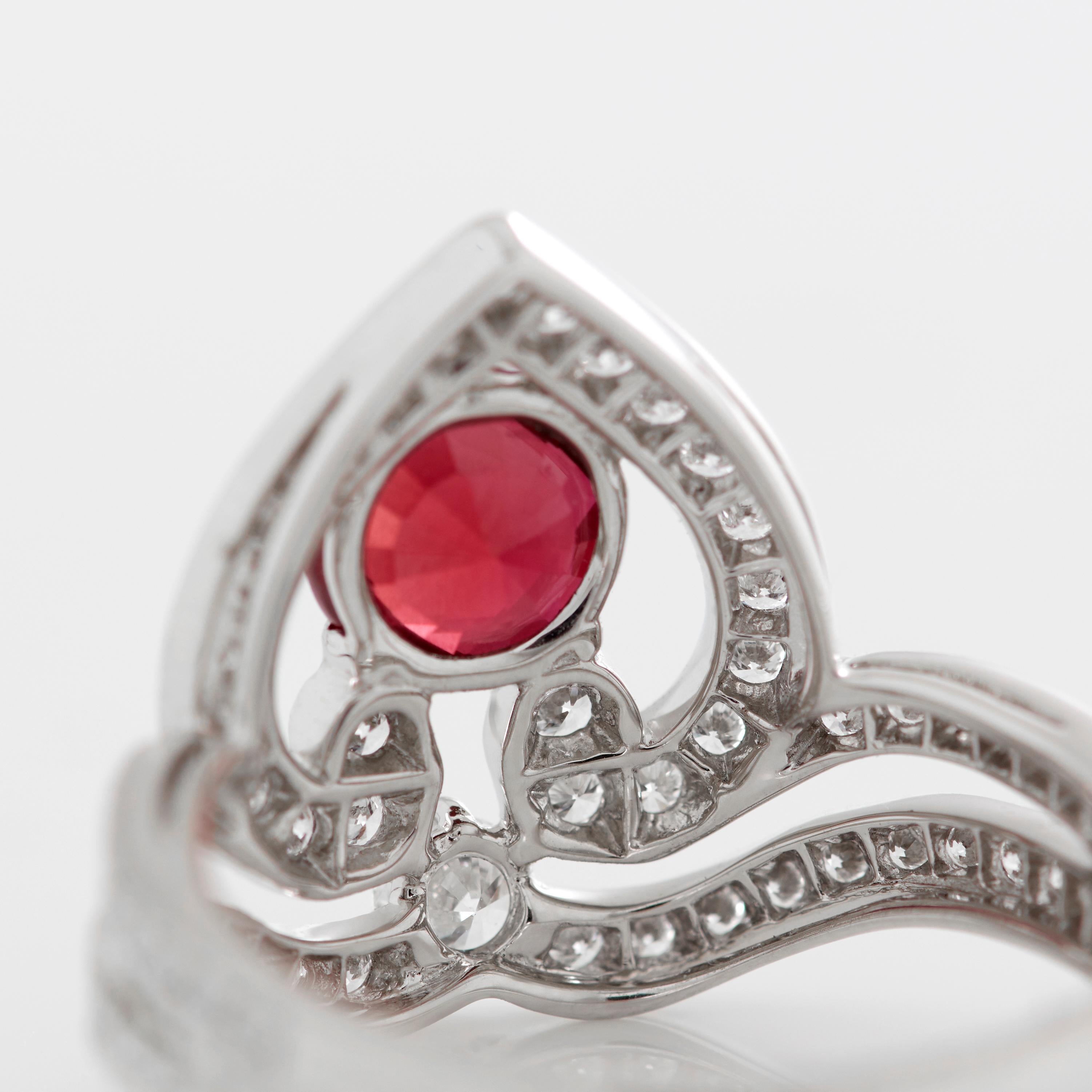 Garrard 'Regal Cascade' 18 Karat White Gold, White Diamond and Ruby Ring For Sale at 1stDibs ...