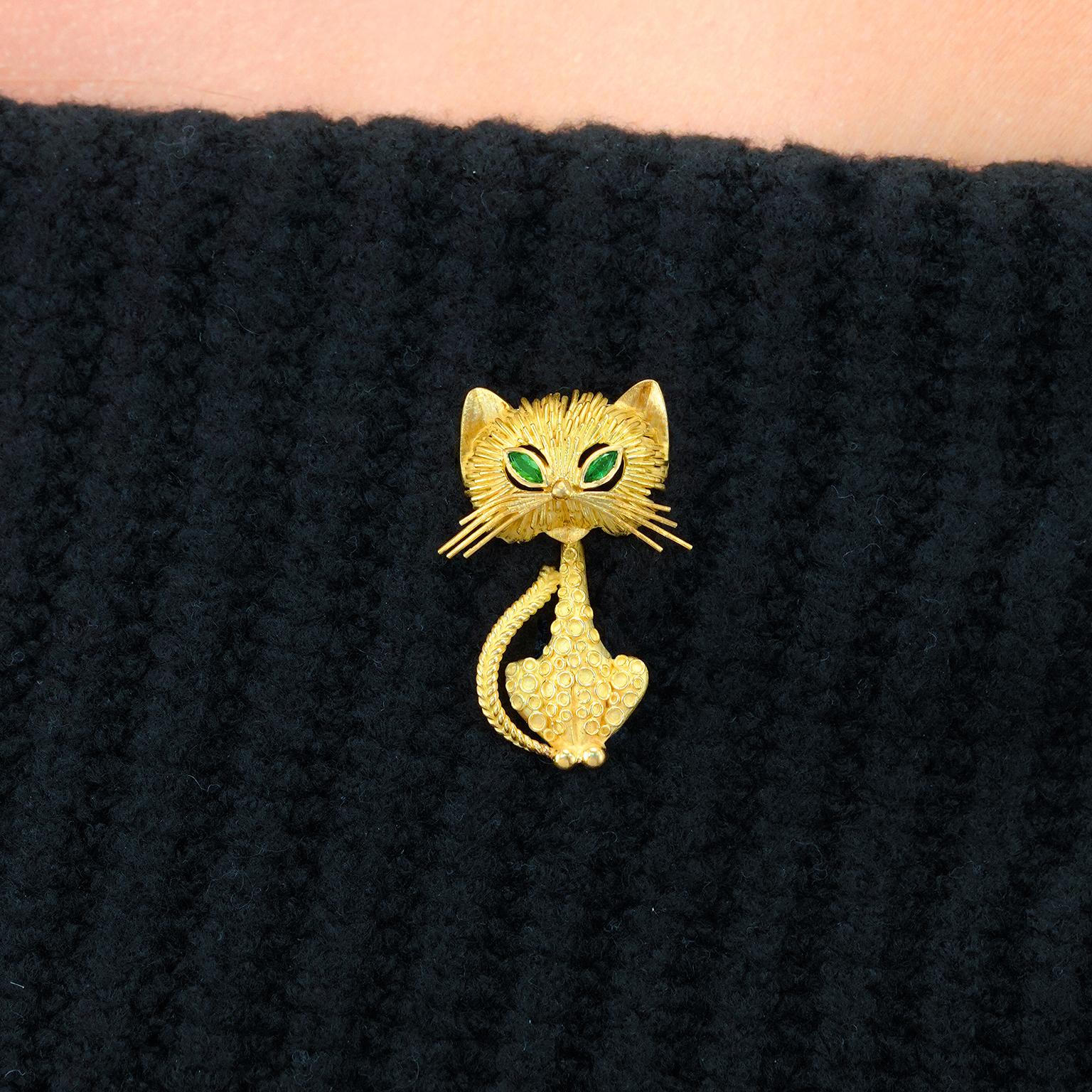 Garrard Vintage Seventies Modernist Cat Brooch at 1stDibs