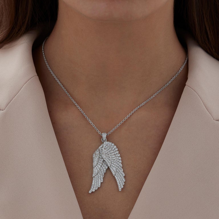 Garrard 'Wings Classic' 18 Karat White Gold White Diamond Double ...