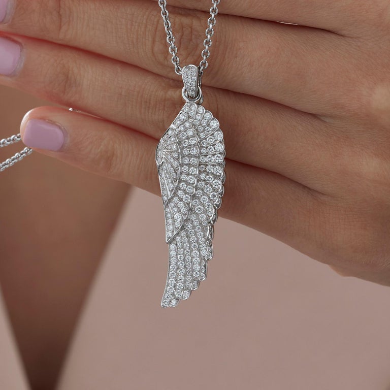 Garrard 'Wings Classic' 18 Karat White Gold White Diamond Double ...