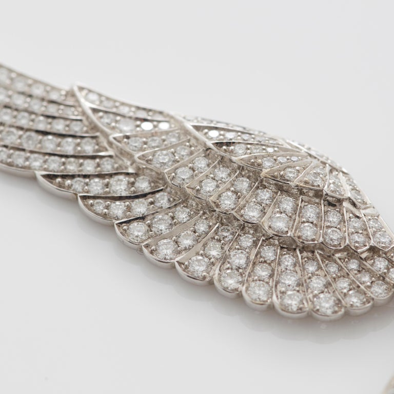 Garrard 'Wings Classic' 18 Karat White Gold White Diamond Double ...