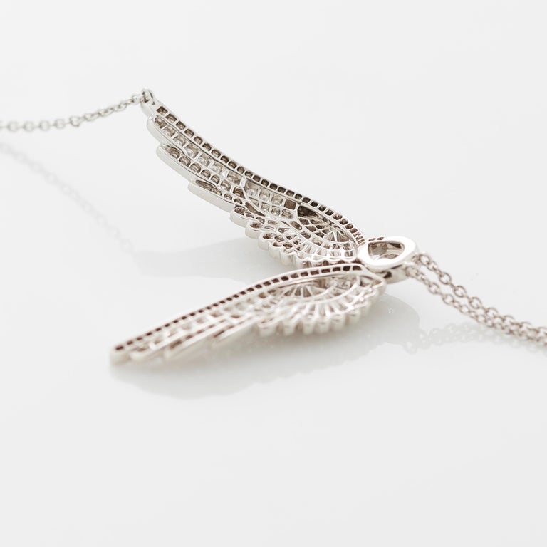 Garrard 'Wings Classic' 18 Karat White Gold White Diamond Double Wings ...