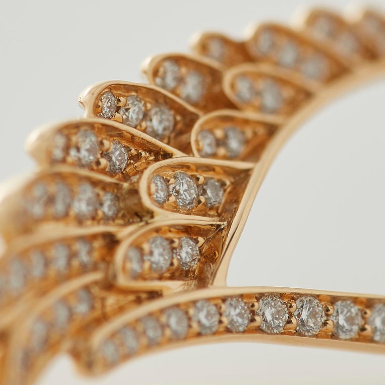 Garrard 'Wings Embrace' 18 Karat Yellow Gold and White Diamond Earrings ...