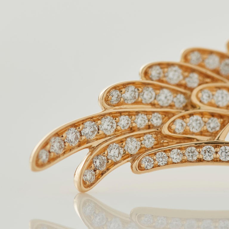 Garrard 'Wings Embrace' 18 Karat Yellow Gold and White Diamond Earrings ...