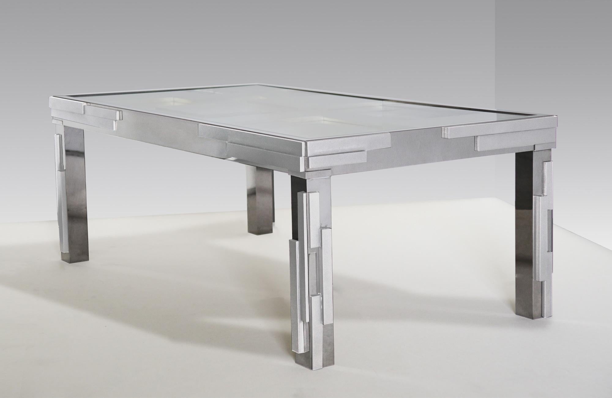 Garrido Cuspid Coffee Table in Nickel Finish For Sale at 1stDibs