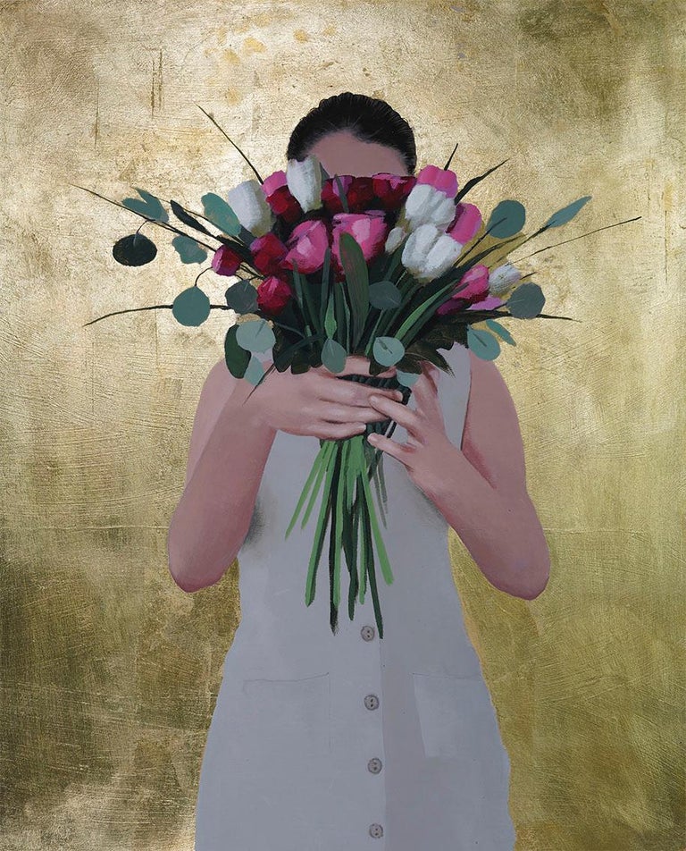 Garry Harper - With Love - figurative contemporary acrylic floral ...