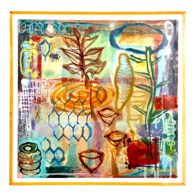 Gary Denmark - Large Gary Denmark Contemporary Abstract Flora Monotype ...