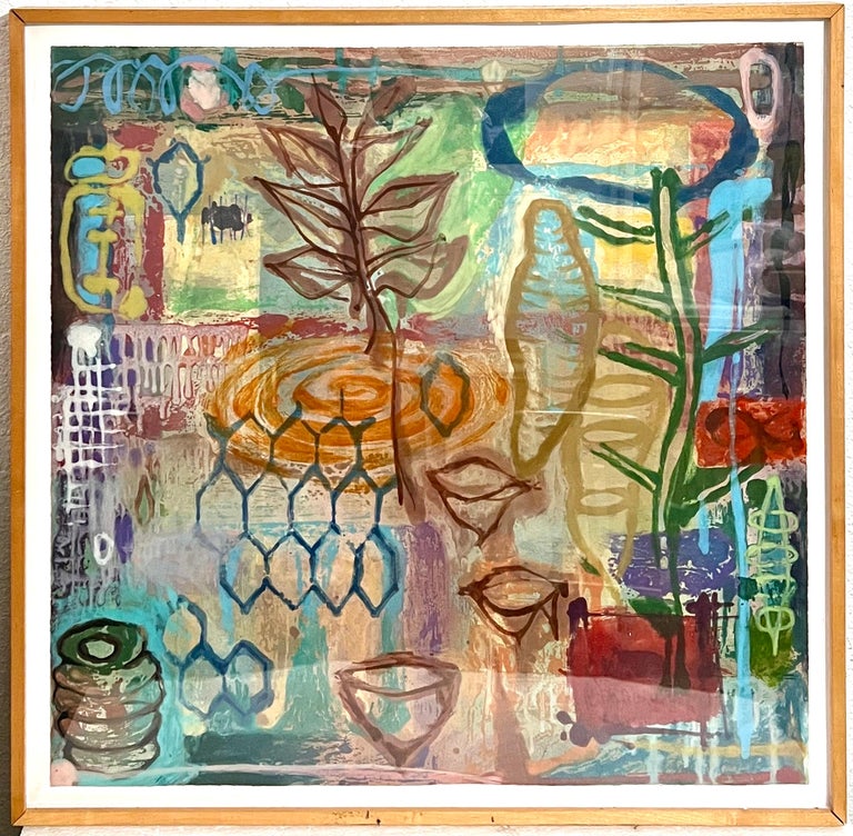 Gary Denmark - Large Gary Denmark Contemporary Abstract Flora Monotype ...