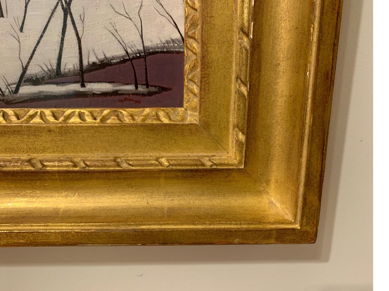 Gary Erbe Original Oil on Canvas under Glass in a Lowy Gilt Frame ...