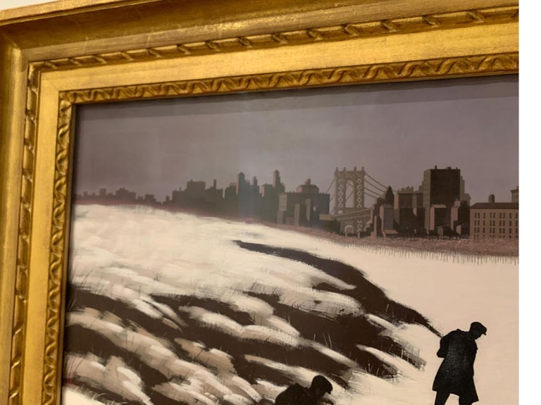 Gary Erbe Original Oil on Canvas under Glass in a Lowy Gilt Frame ...