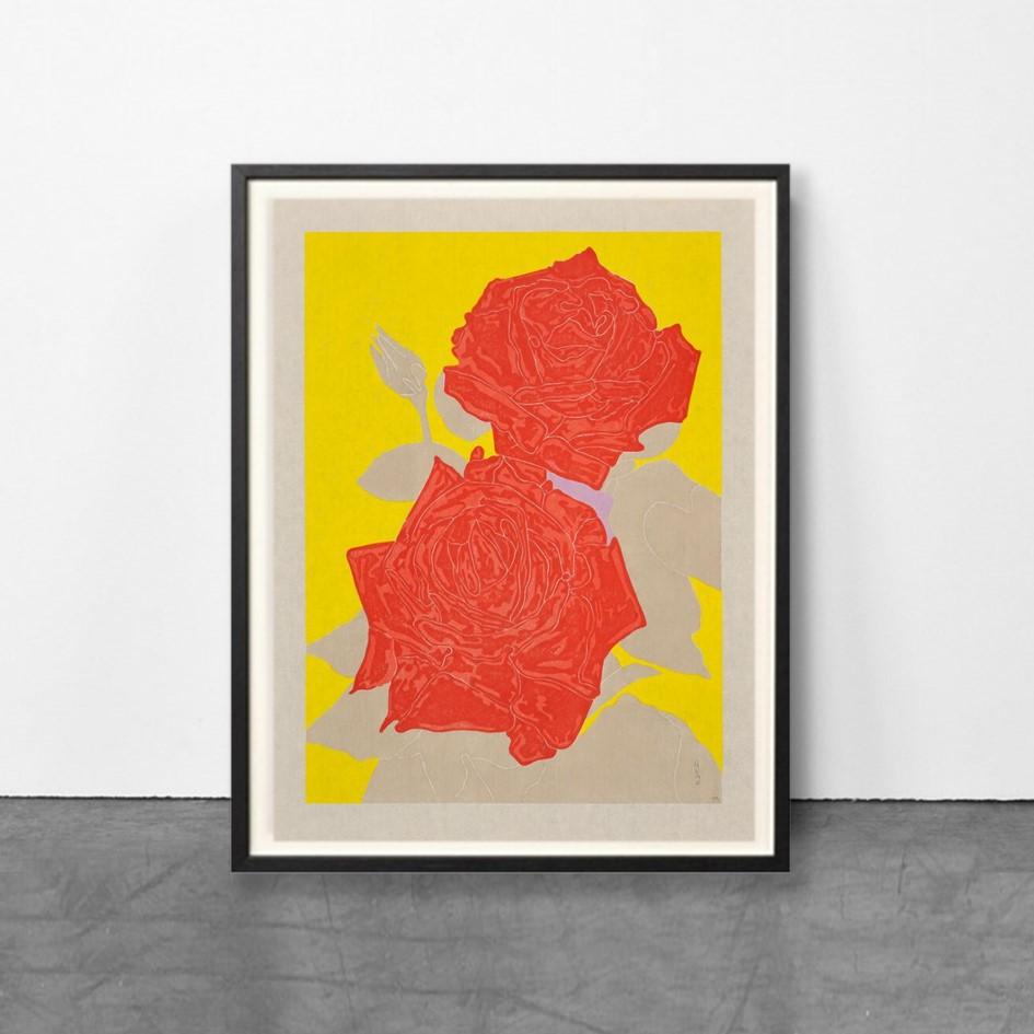 Gary Hume - Gary Hume, Two Roses, Woodcut, Art, Limited Edition ...