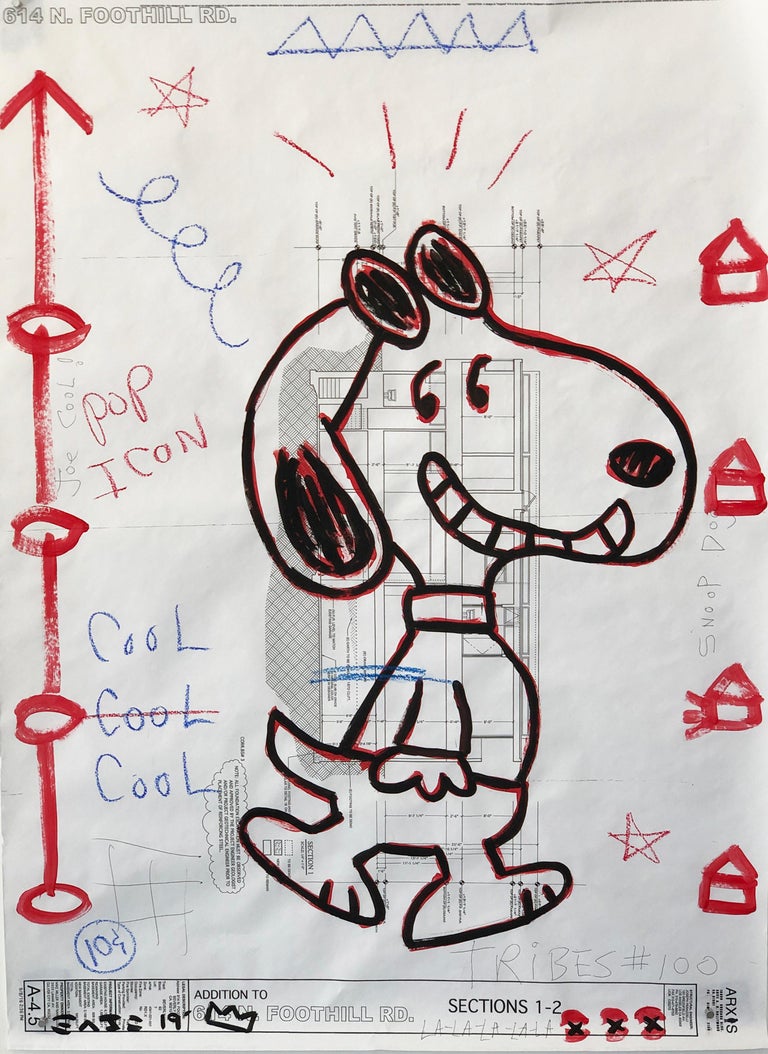 Gary John - "Snoopy Architectural" - Acrylic on paper For Sale at 1stDibs