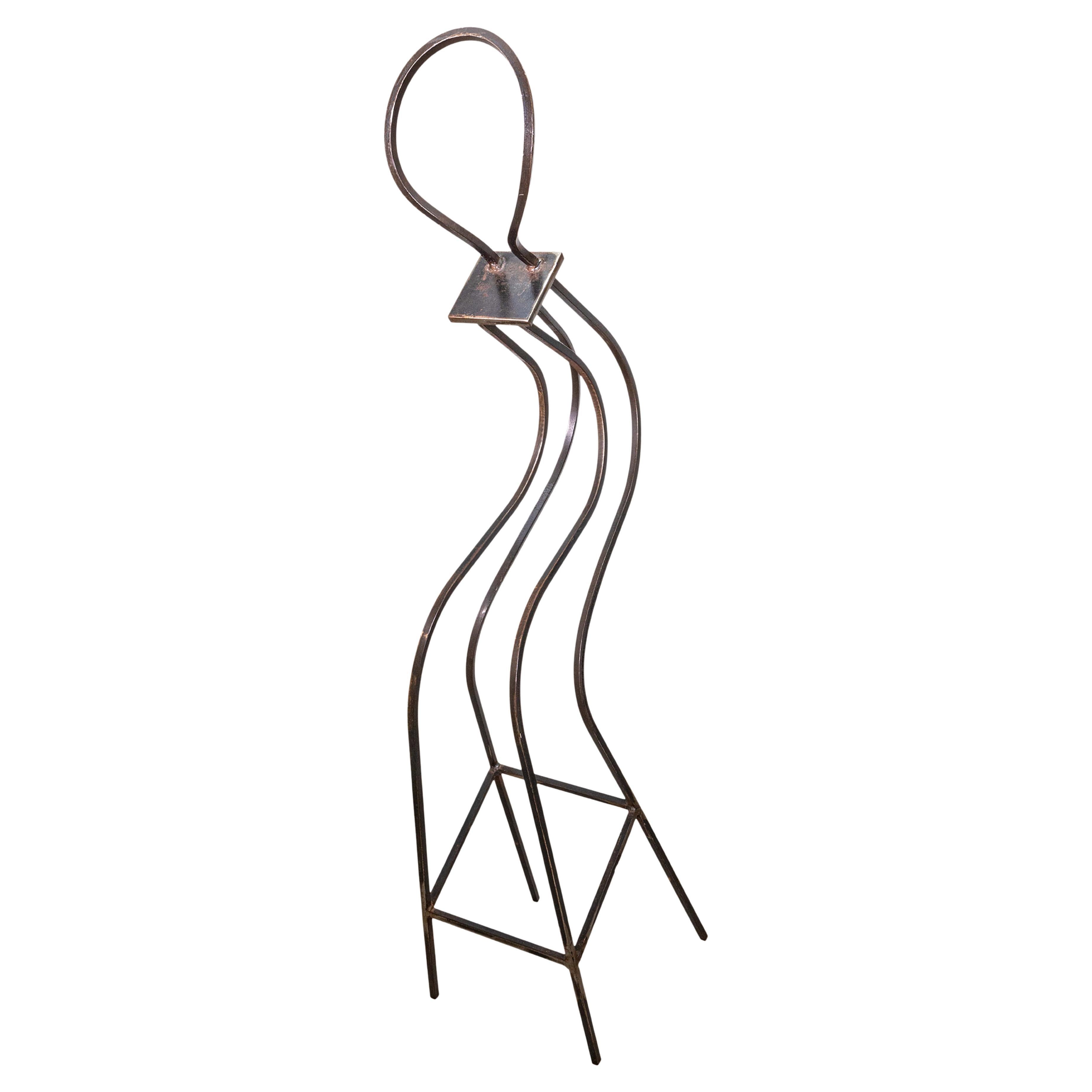 Postmodern Metal Steel Curved Sculptural Pedestal Display Base 1970s ...