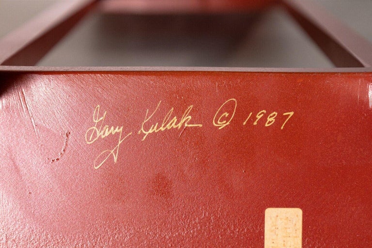 Gary Kulak Small Red Painted Bronze Decorative Fine Art Chair 1987 ...