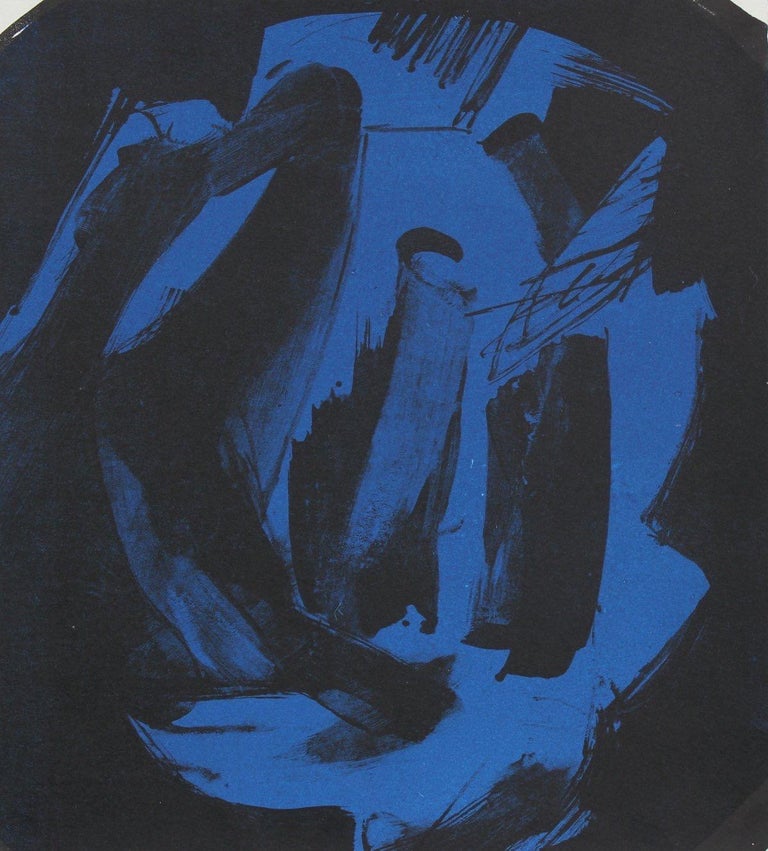 Gary Lee Shaffer - Abstract Print in Blue and Black 1997 Lithograph For ...