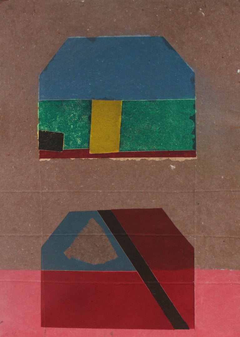 Gary Lee Shaffer - Abstracted Image of a House 1984-1988 Collograph on ...