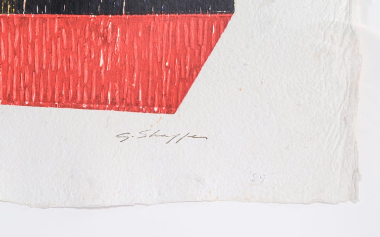 Gary Lee Shaffer - Bold Expressionist Composition 1989 Monotype and ...