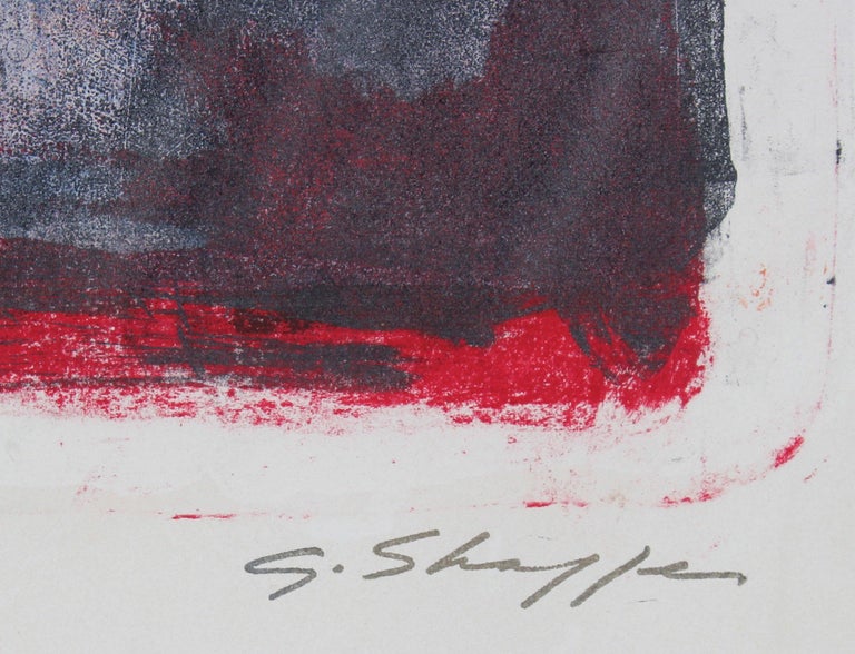 Gary Lee Shaffer - Red Black and Blue Abstract 1961 Lithograph For Sale ...