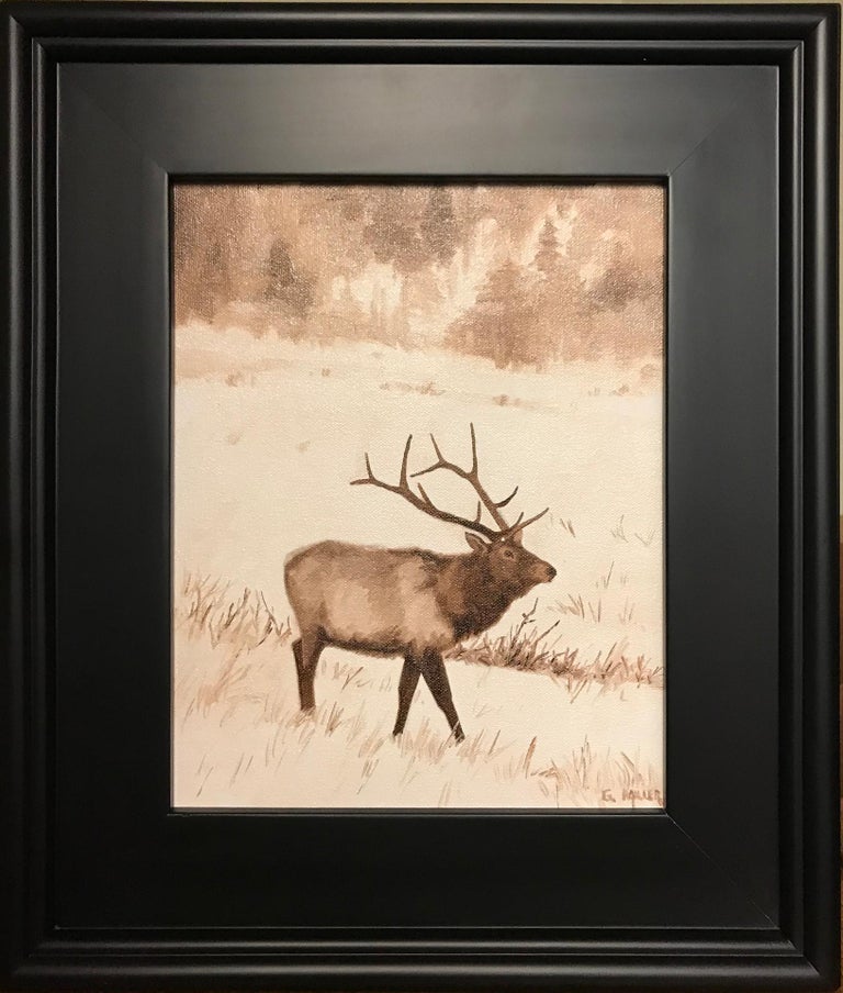 Gary Miller - Elk in Snow at 1stDibs