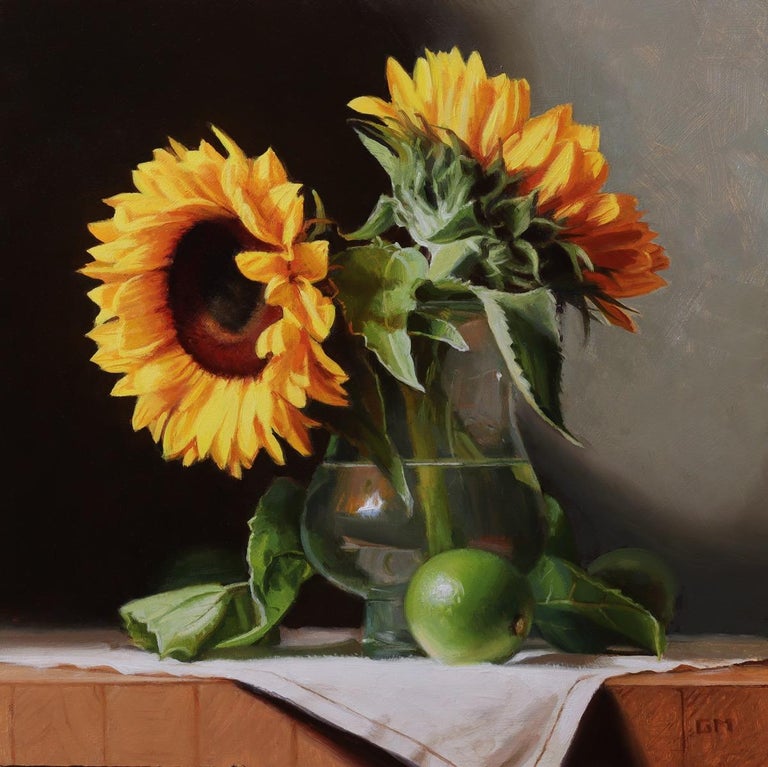 Gary Morrow - Sunflowers and a Lime - original still life flower ...