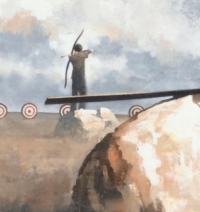 Gary Ruddell - ACTIVE RAINBOWS, desert landscape, archery, see-saw ...