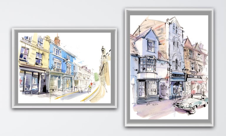 Gary Wing - Turl Street and St Giles Café Diptych For Sale at 1stDibs