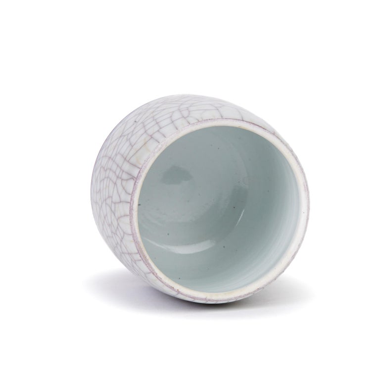 Gary Wornell Studio Pottery Crackle Glaze Porcelain Lidded Pot, circa ...