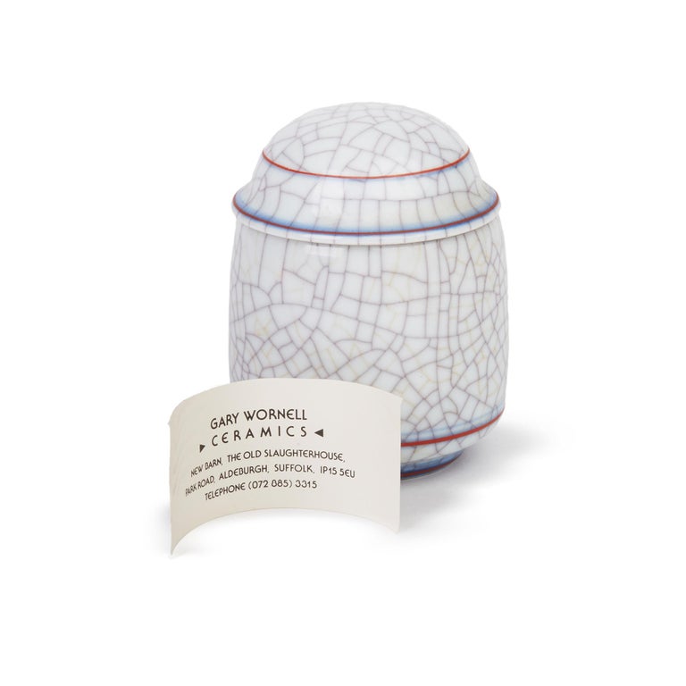 Gary Wornell Studio Pottery Crackle Glaze Porcelain Lidded Pot, circa ...