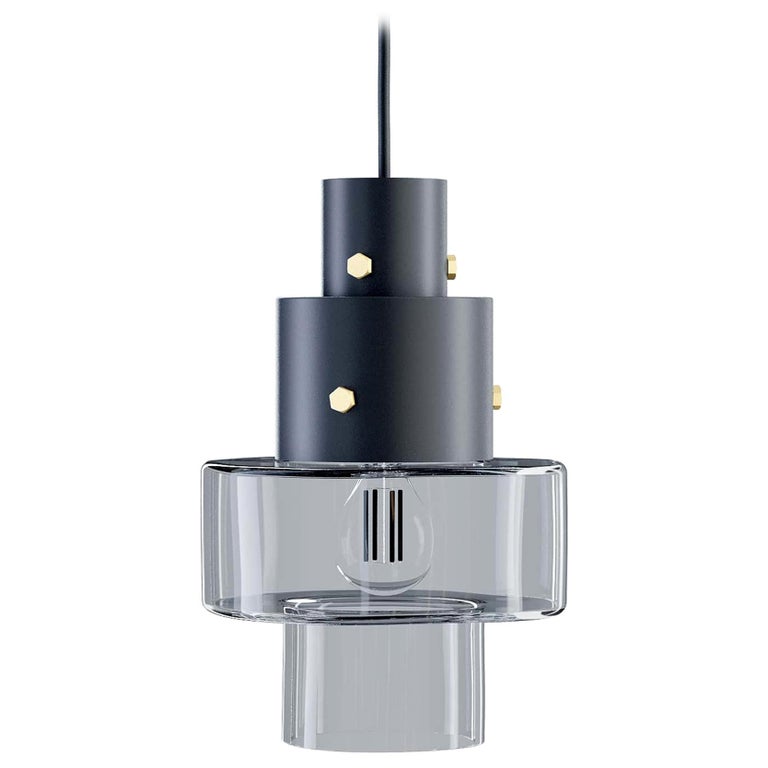 Gask Suspension Lamp in Black with Transparent Diffuser by Diesel ...