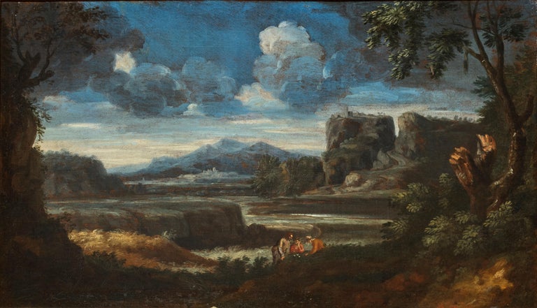 Gaspard Dughet - Paysage italien avec Jack Players, une peinture de ...