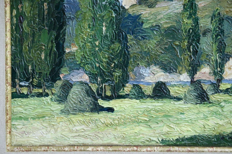 Gaston Balande - Le Chateau de Castelnaud- 20th Century Oil, French ...