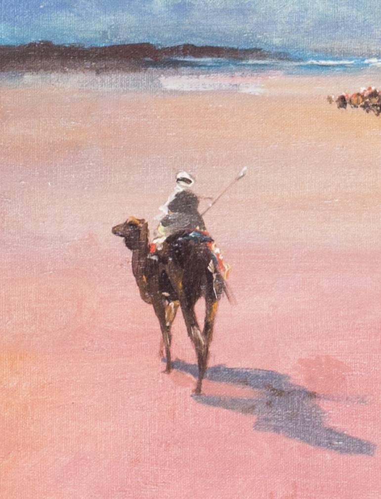 Gaston de la Perriere - A 19th Century French oil painting of camels in ...