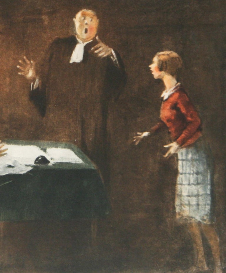 Gaston Hoffmann - Three courtroom scenes original signed etchings by ...