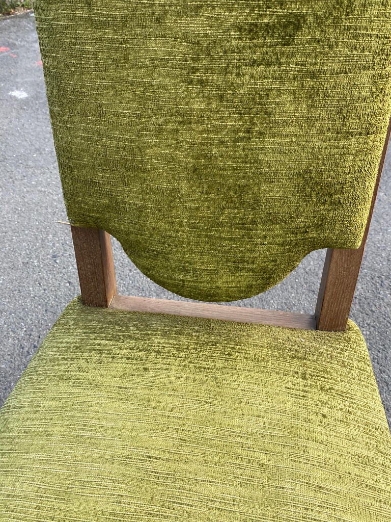 Maurice Jallot, Set of Seven Art Deco Chairs in Oak, circa 1930/1940 ...