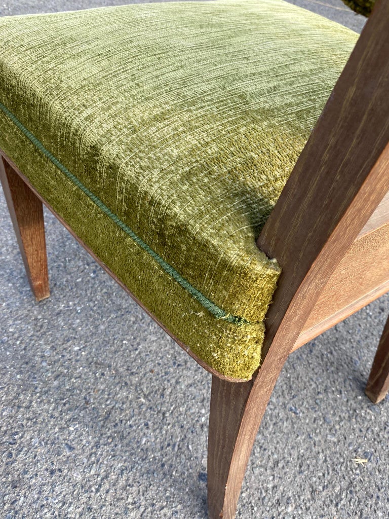 Maurice Jallot, Set of Seven Art Deco Chairs in Oak, circa 1930/1940 ...