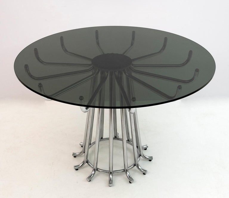 Gastone Rinaldi Mid-Century Modern Italian Chromed Metal Round Dining ...