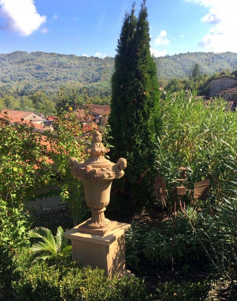 Gate Vase with Two Front Putti, Tuscan Renaissance, Early 20th Century ...