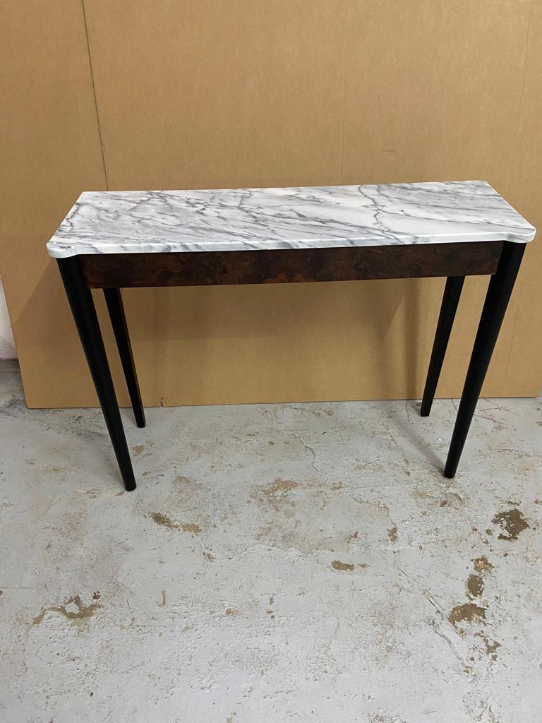 Gatsby Console Table with Marble Top and Burr Walnut Structure For Sale ...