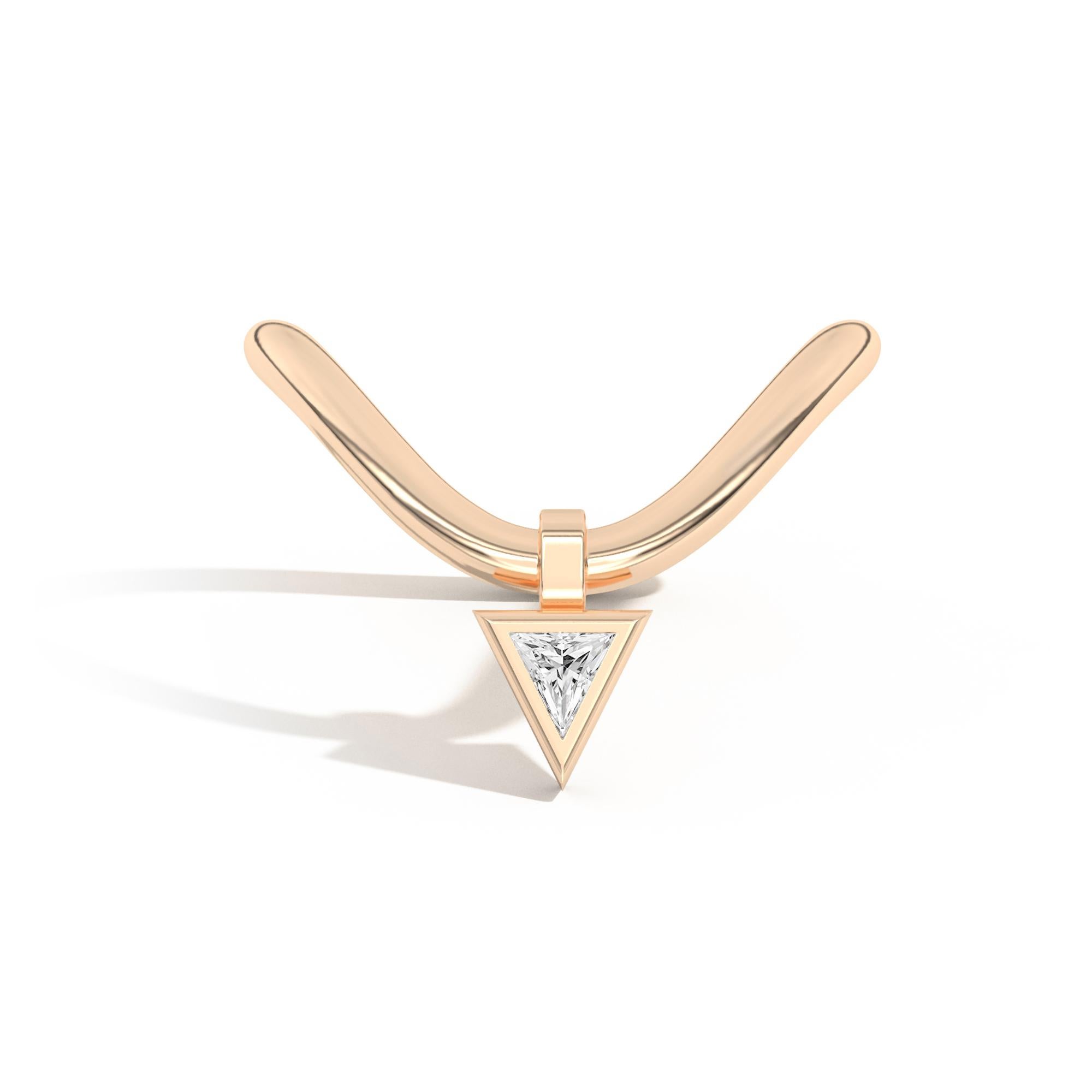 Customizable Gaudí Curve Ring with Golden Triangle For Sale at 1stDibs