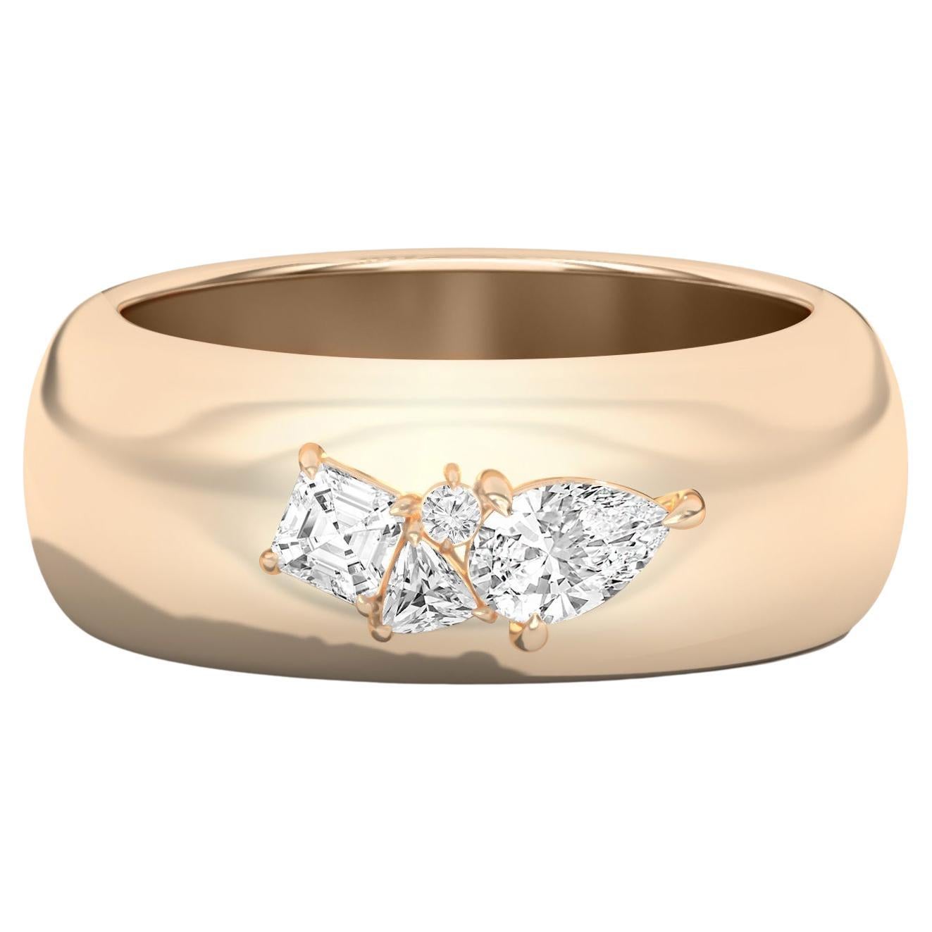 Customizable Gaudí Curve Ring with Golden Triangle For Sale at 1stDibs