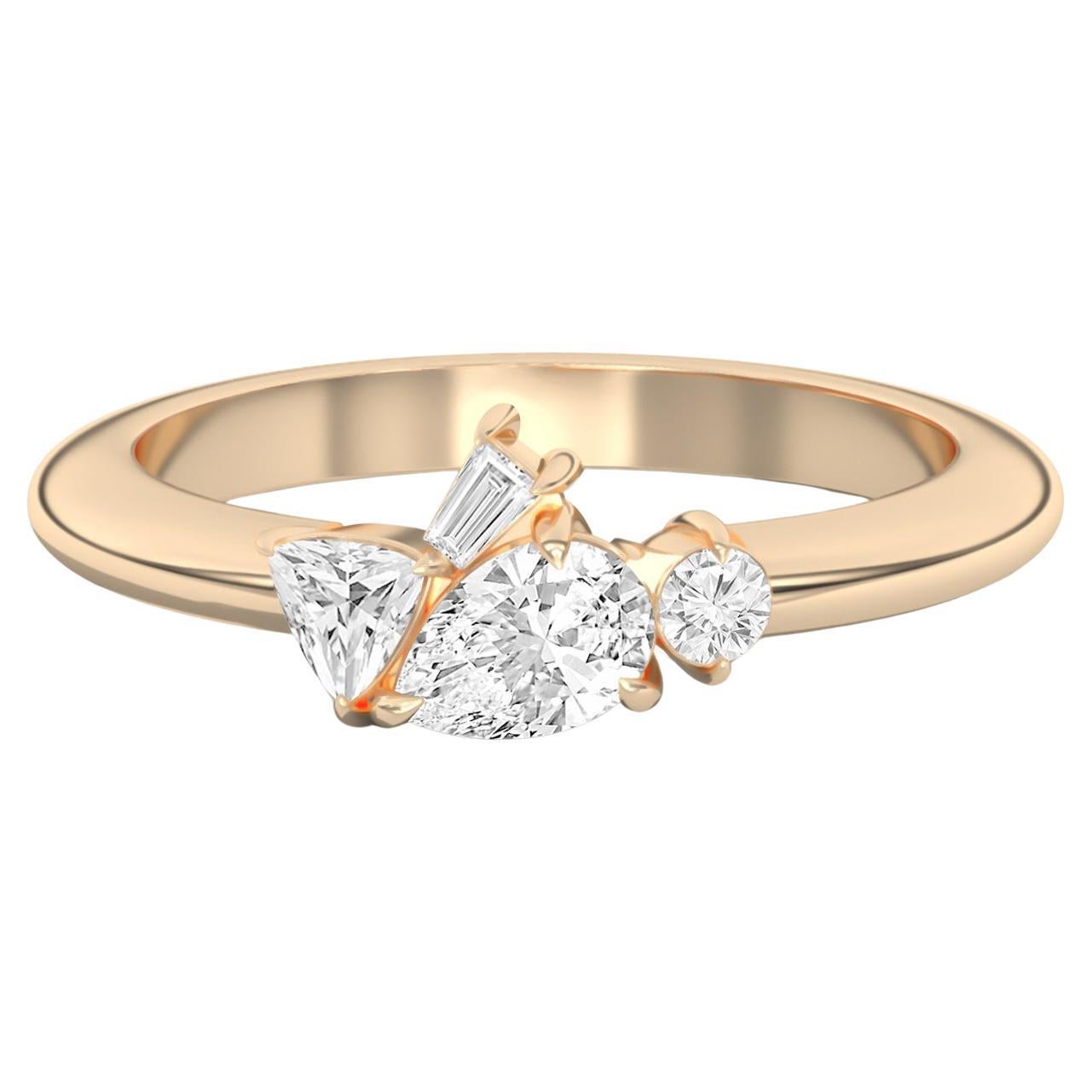 Customizable Gaudí Curve Ring with Golden Triangle For Sale at 1stDibs