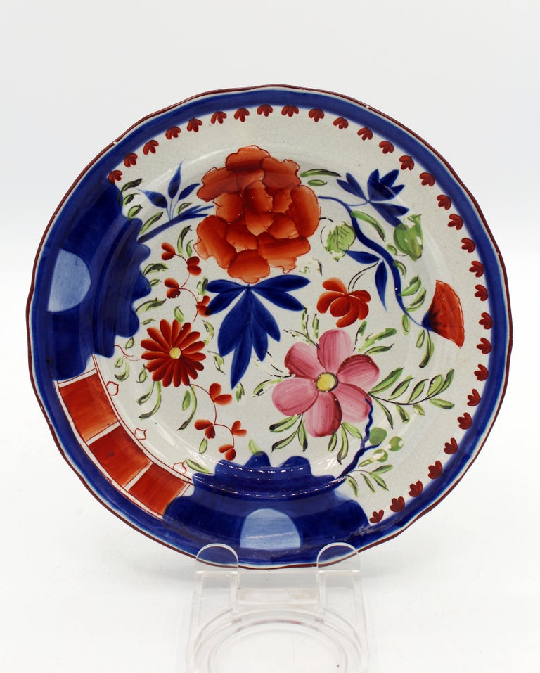 Gaudy Dutch Pearlware "Double Rose" Pattern Plate, c. 1815, England For ...