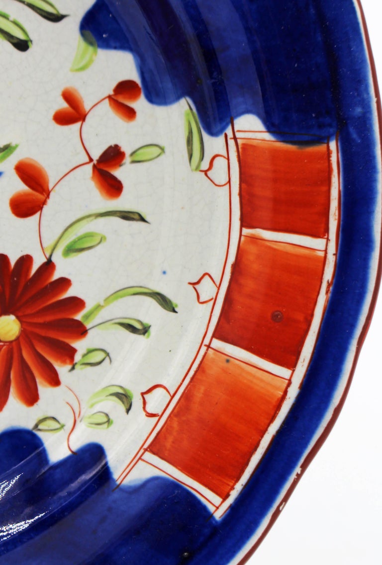 Gaudy Dutch Pearlware "Double Rose" Pattern Plate, c. 1815, England For ...