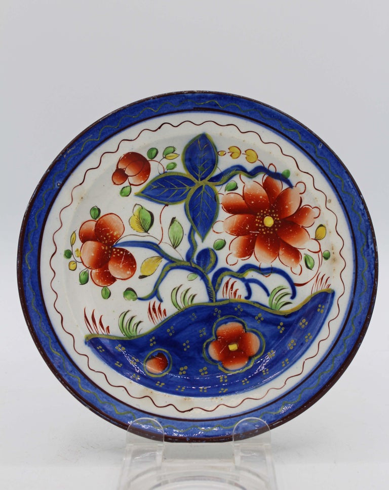 Circa 1810 Gaudy Dutch Pearlware "Sunflower" Pattern Plate, English For ...