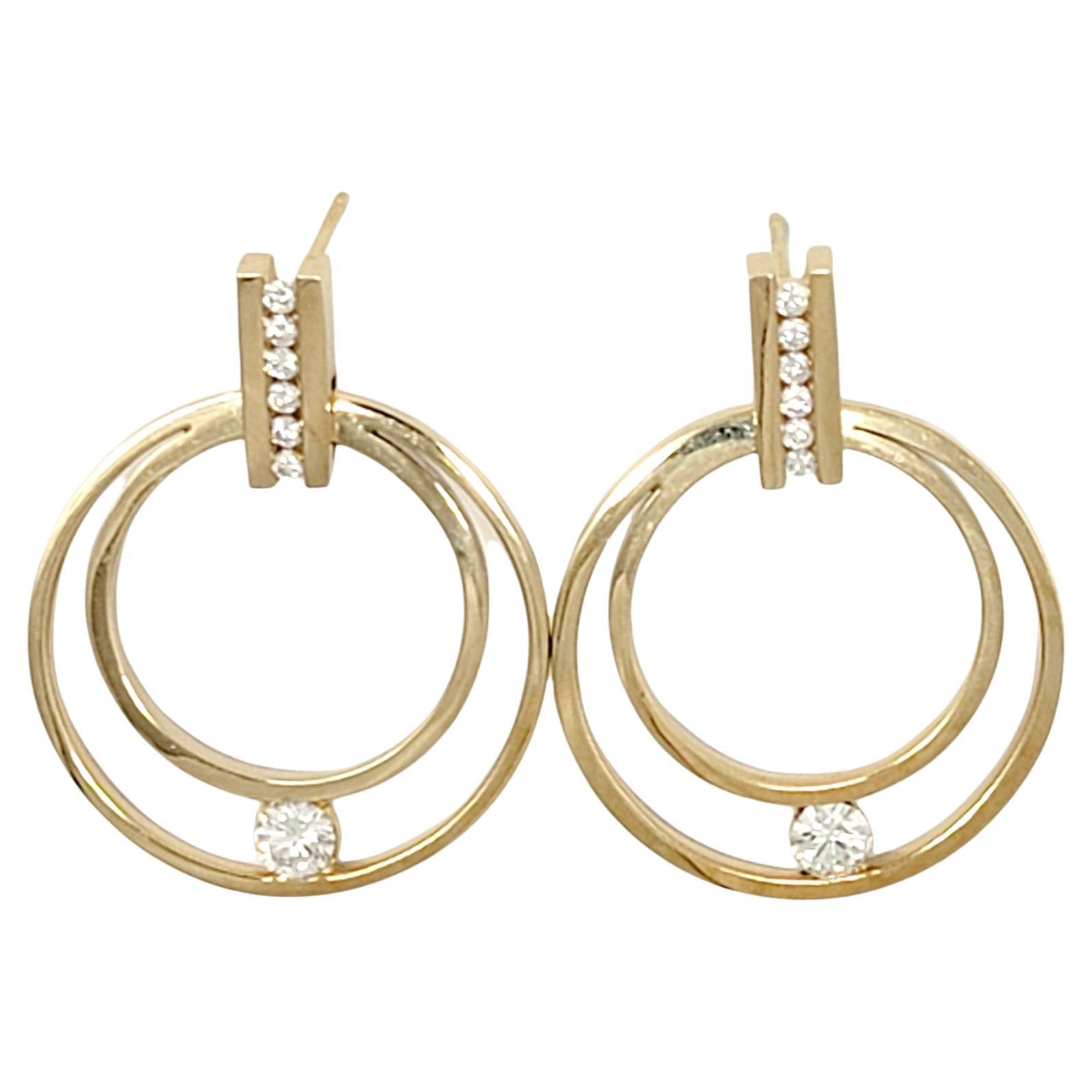 Handcrafted 14 Karat Yellow Gold Half-Circle Earrings For Sale at 1stDibs