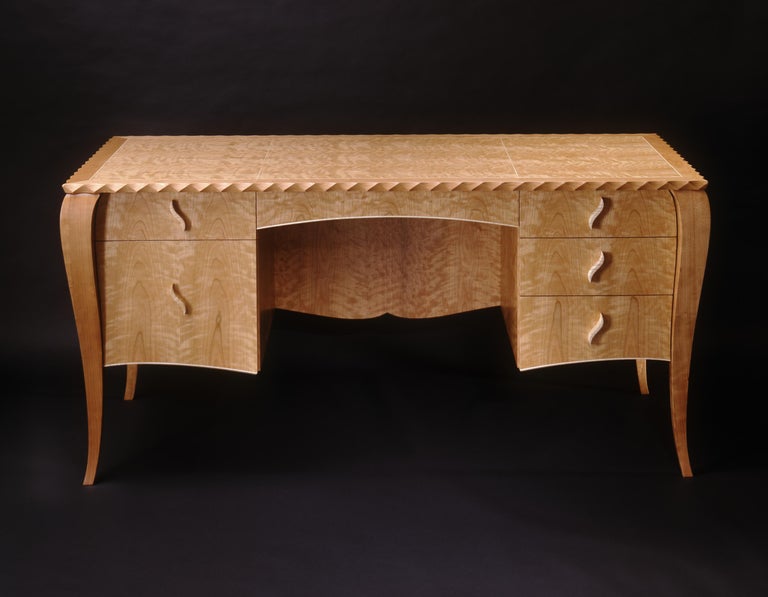 Gazelle Desk-Custom Handcrafted Contemporary Desk with Scalloped Edge ...