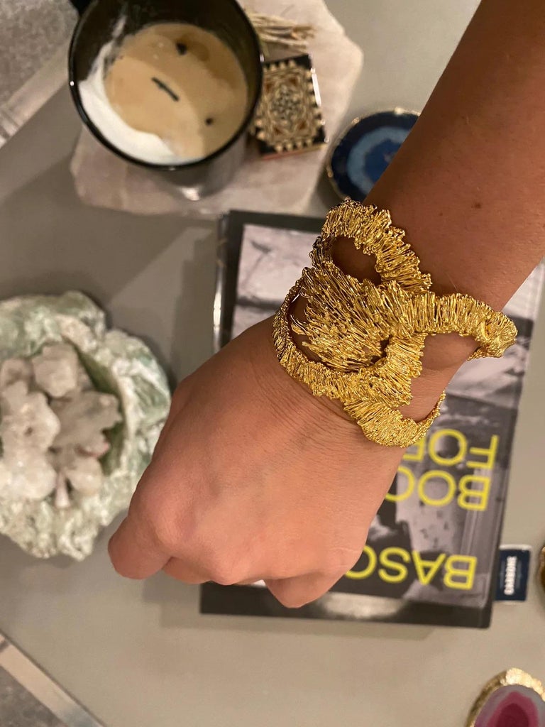 GBGH by Jacqueline Barbosa 'Contact' Cuff Bracelet in Gold Plated Brass For Sale at 1stDibs